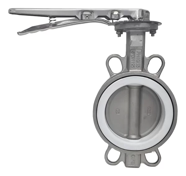 Válvula Wafer Borboleta 3 Polegadas Aço Inox Vedação Ptfe